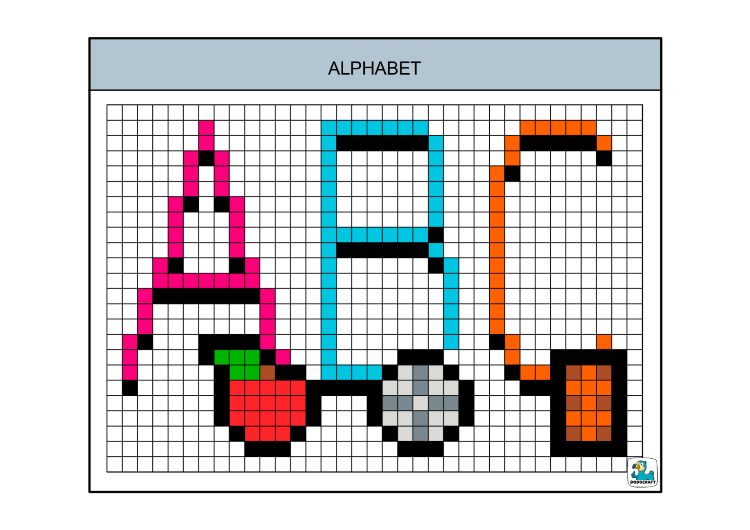 Pixel Art Alphabet Dodocraft - Dodocraft