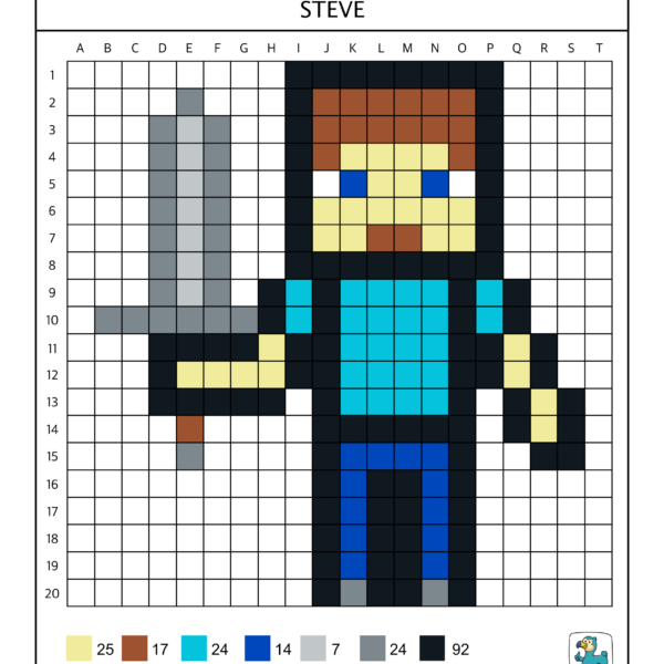 Pixel Art Template Creeper 20x20 - Dodocraft