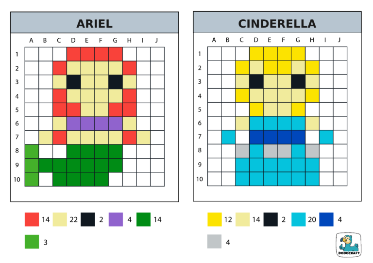 Pixel Art Templates 10x10 - Dodocraft