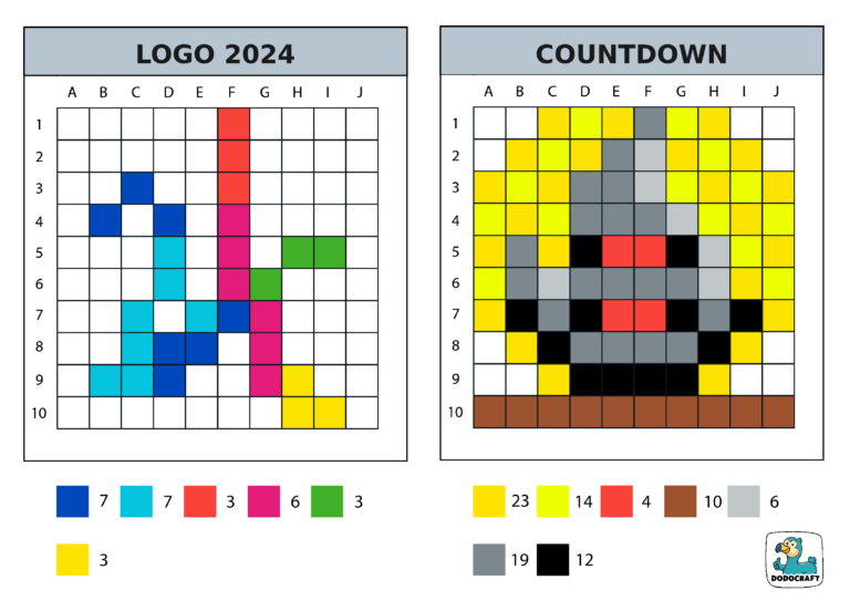 Pixel Art Templates 10x10 - Dodocraft