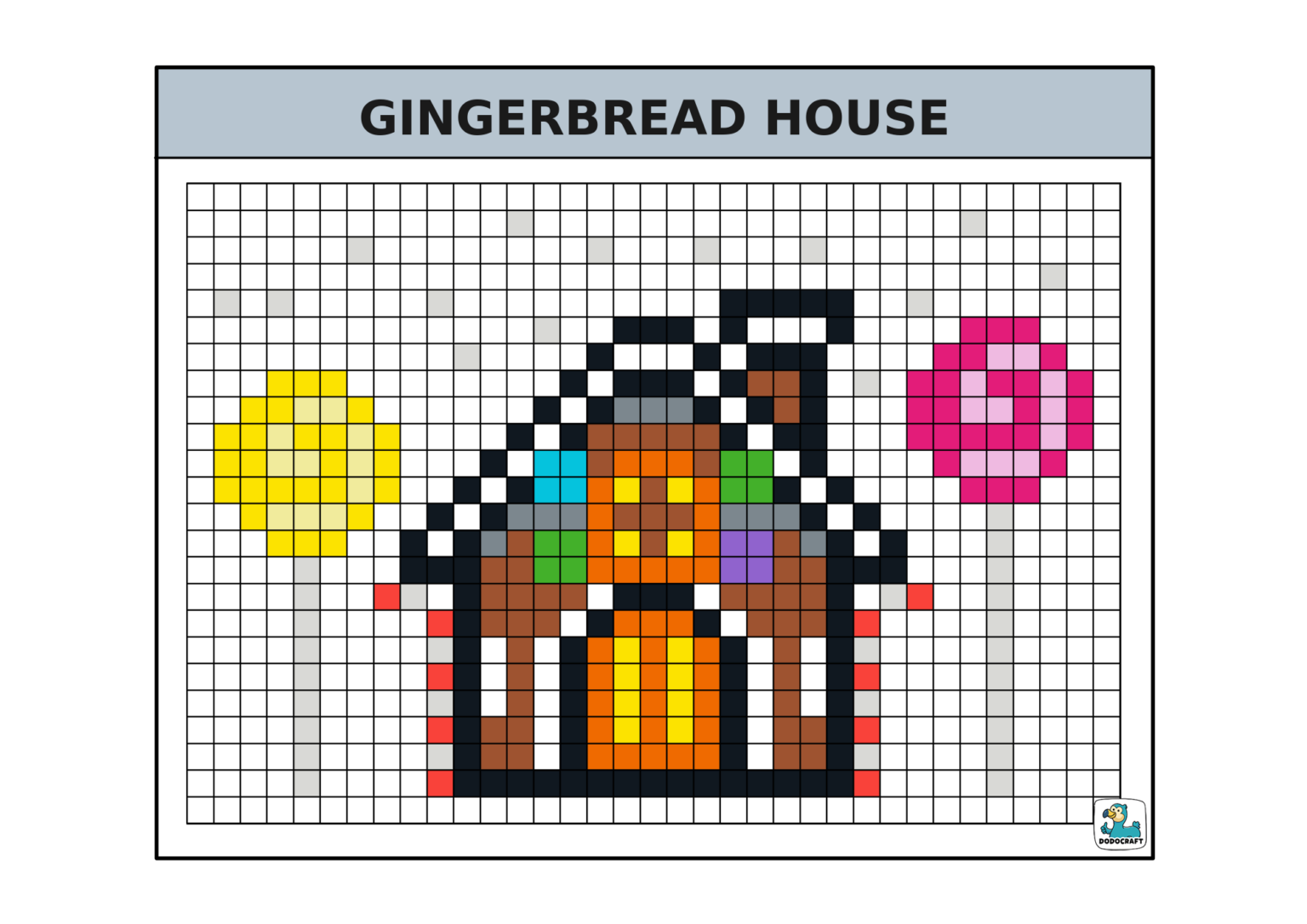 Gingerbread House Pixel Art Dodocraft - Dodocraft