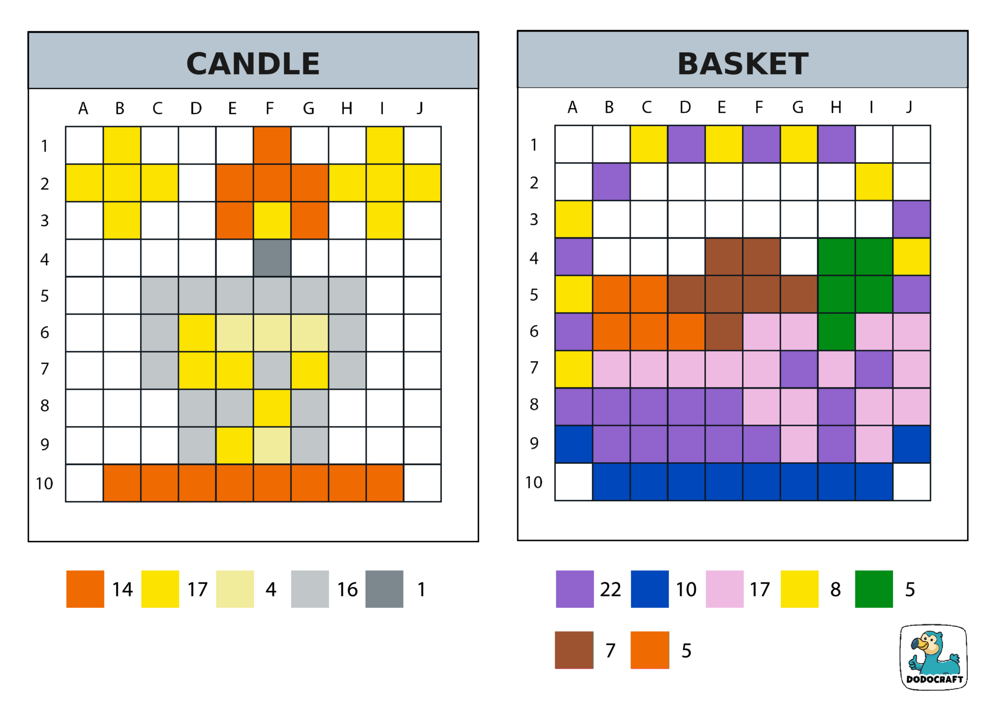 Pixel Art 10×10 Candle Basket - Dodocraft