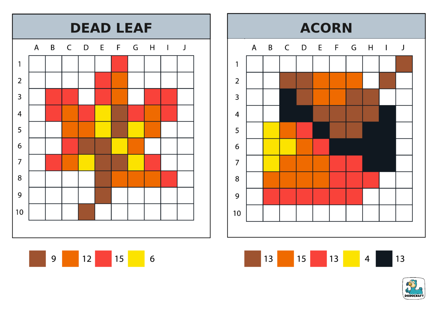 Pixel Art Autumn Leaf 10×10 - Dodocraft