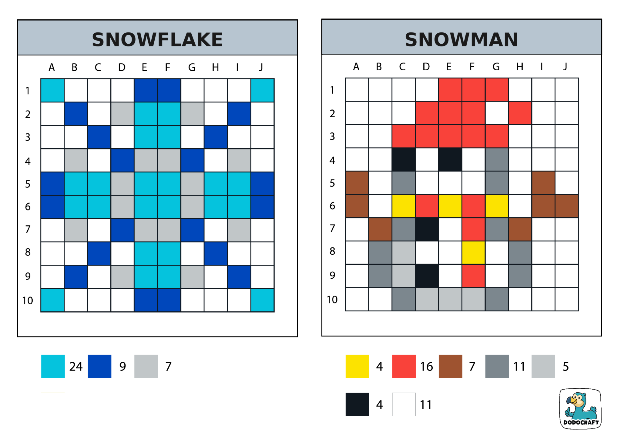 Pixel Art Winter Snowflake - Dodocraft
