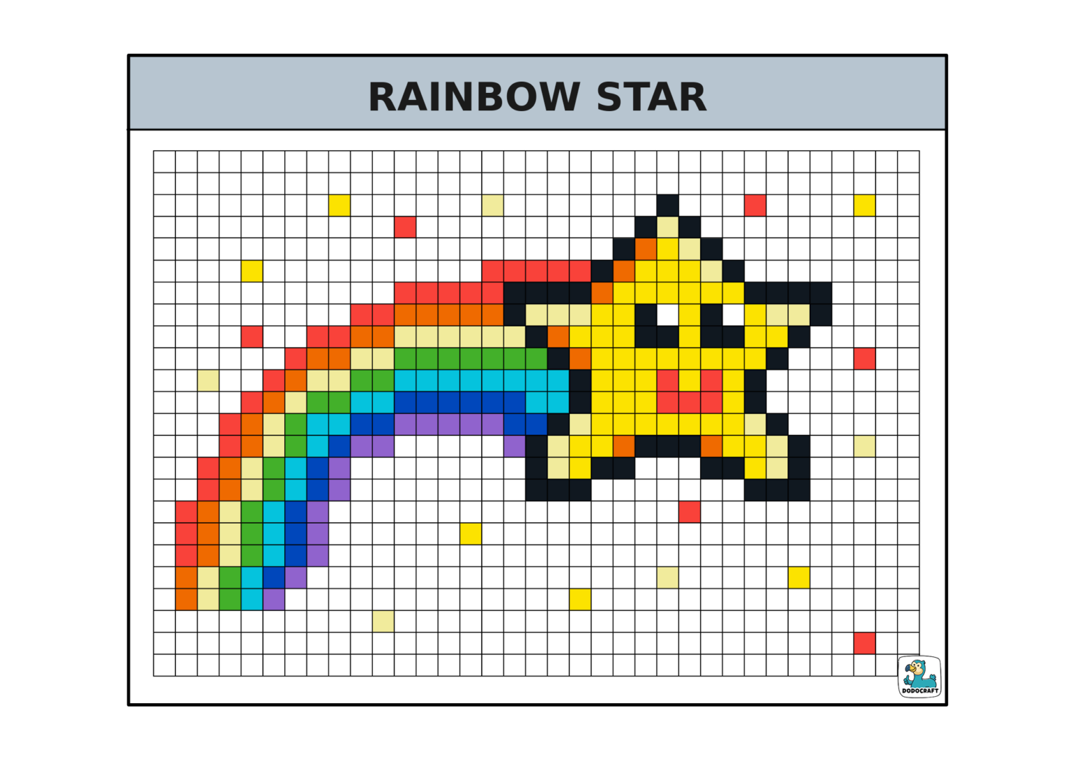 Rainbow Star Pixel Art Dodocraft - Dodocraft