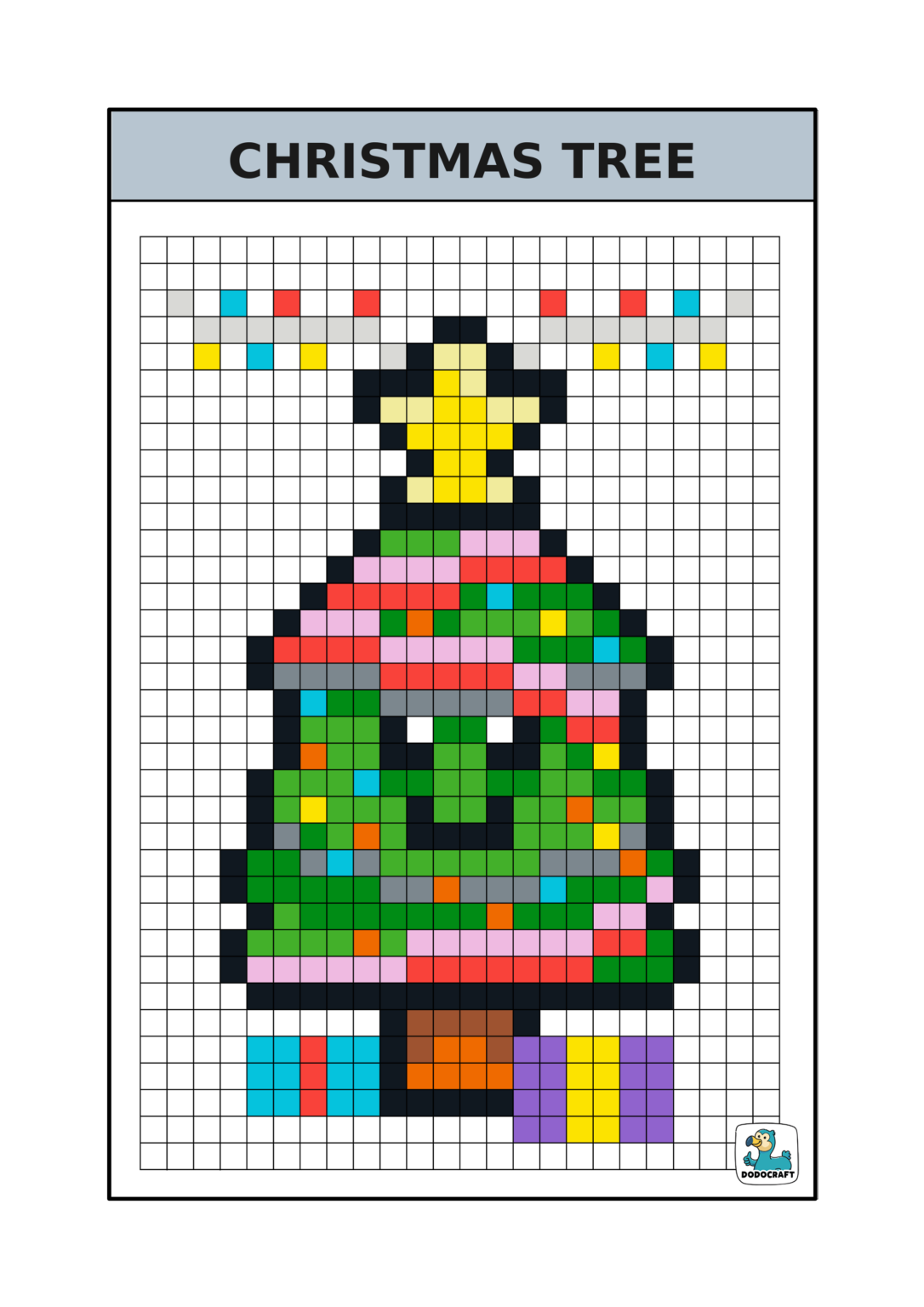 Christmas Tree Pixel Art Dodocraft - Dodocraft